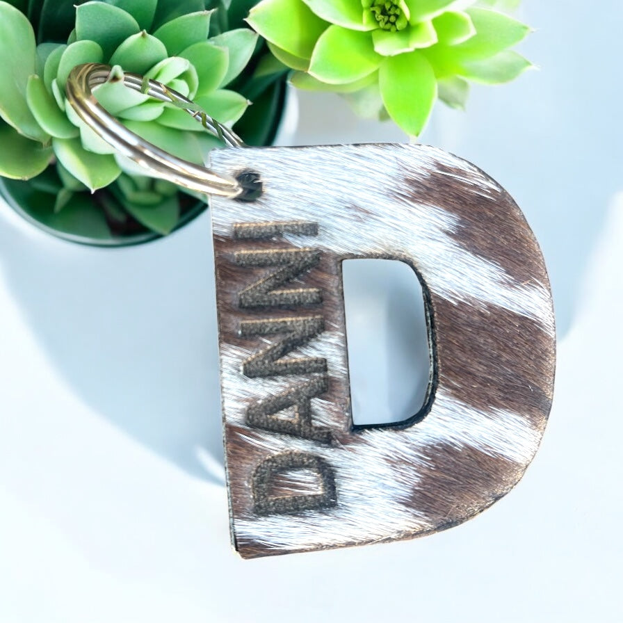 Keyring - Cowhide Letter – Queen B Country